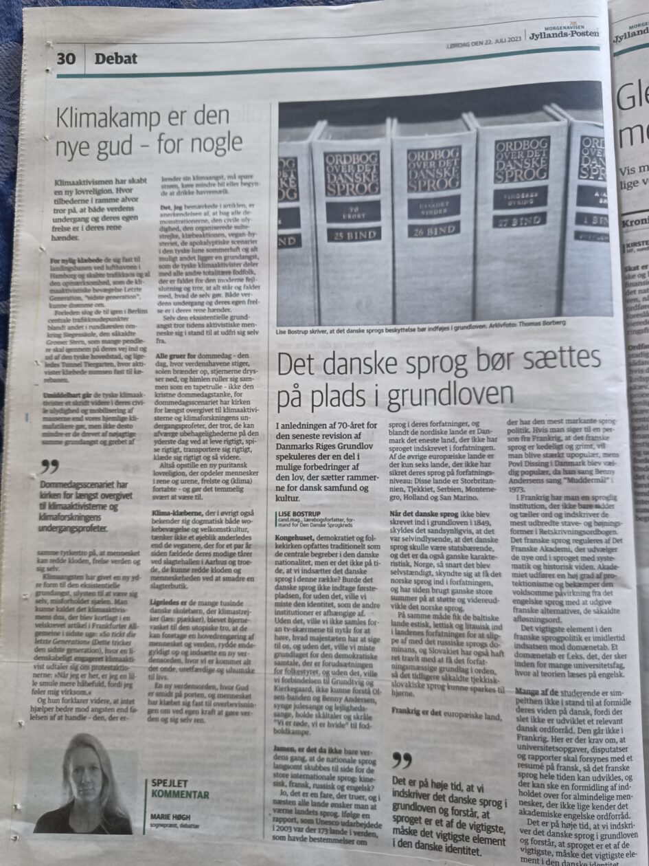 Det danske sprog bør sættes på plads i grundloven – Den Danske Sprogkreds